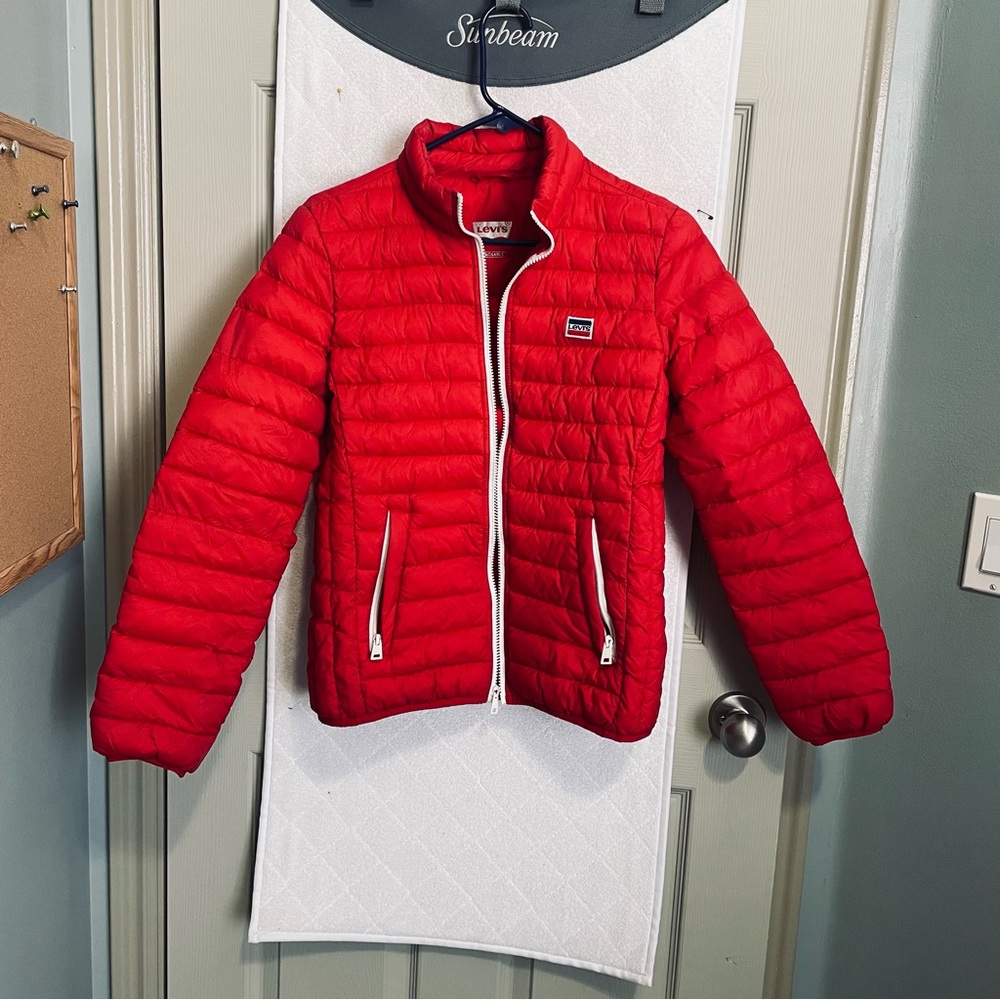 Lewis Puffer Jacket Red Packable Full Zip Quilted Sma… - Gem